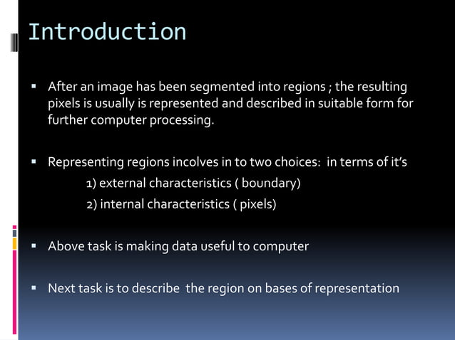 Image Representation & Descriptors | PPTX