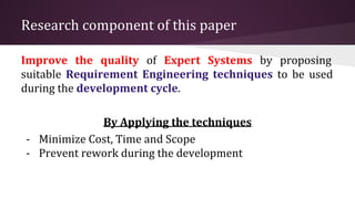 Requirement engineering techniques in developing expert systems | PDF