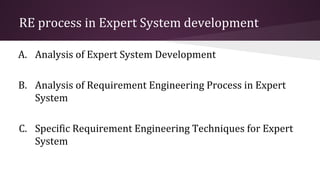 Requirement engineering techniques in developing expert systems | PDF
