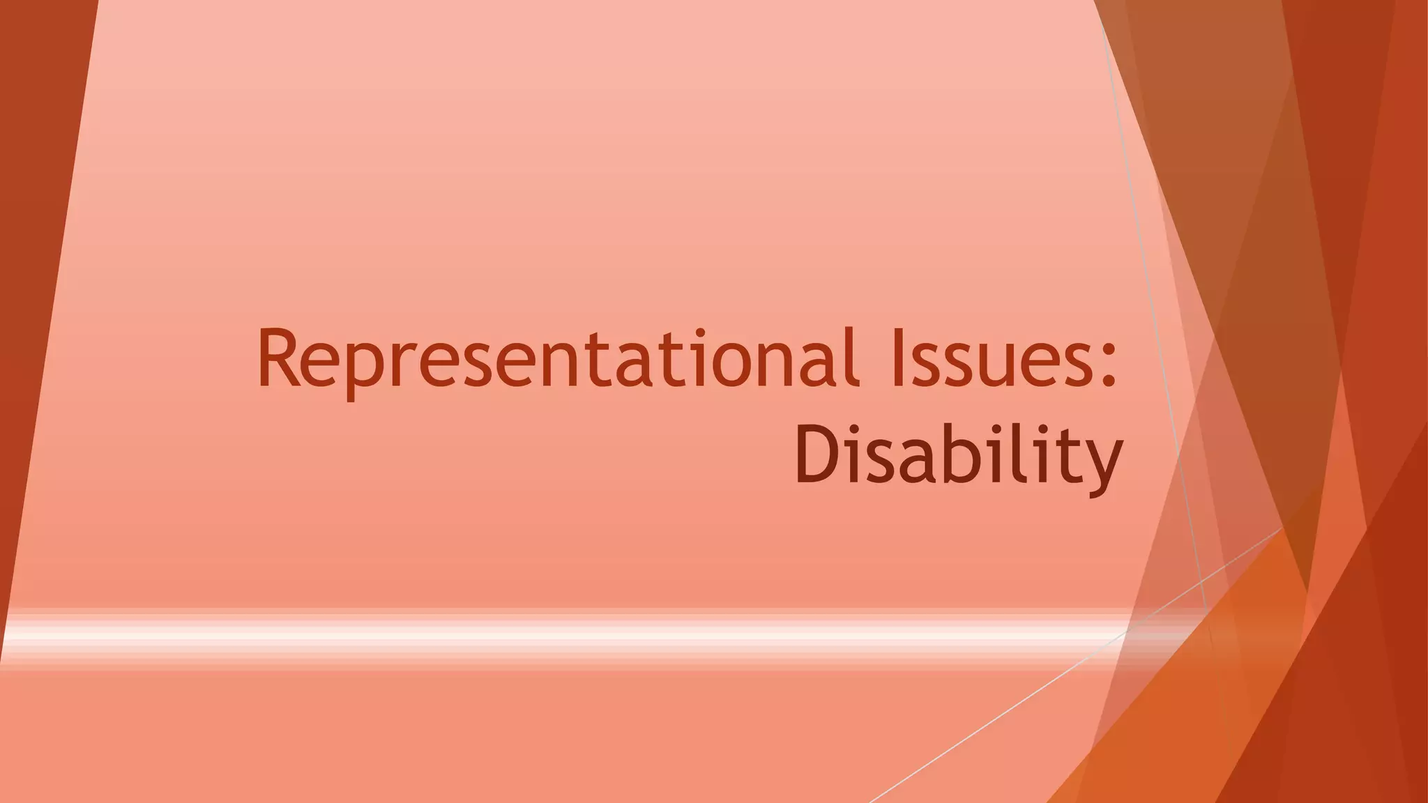 Representational issues disability | PPT