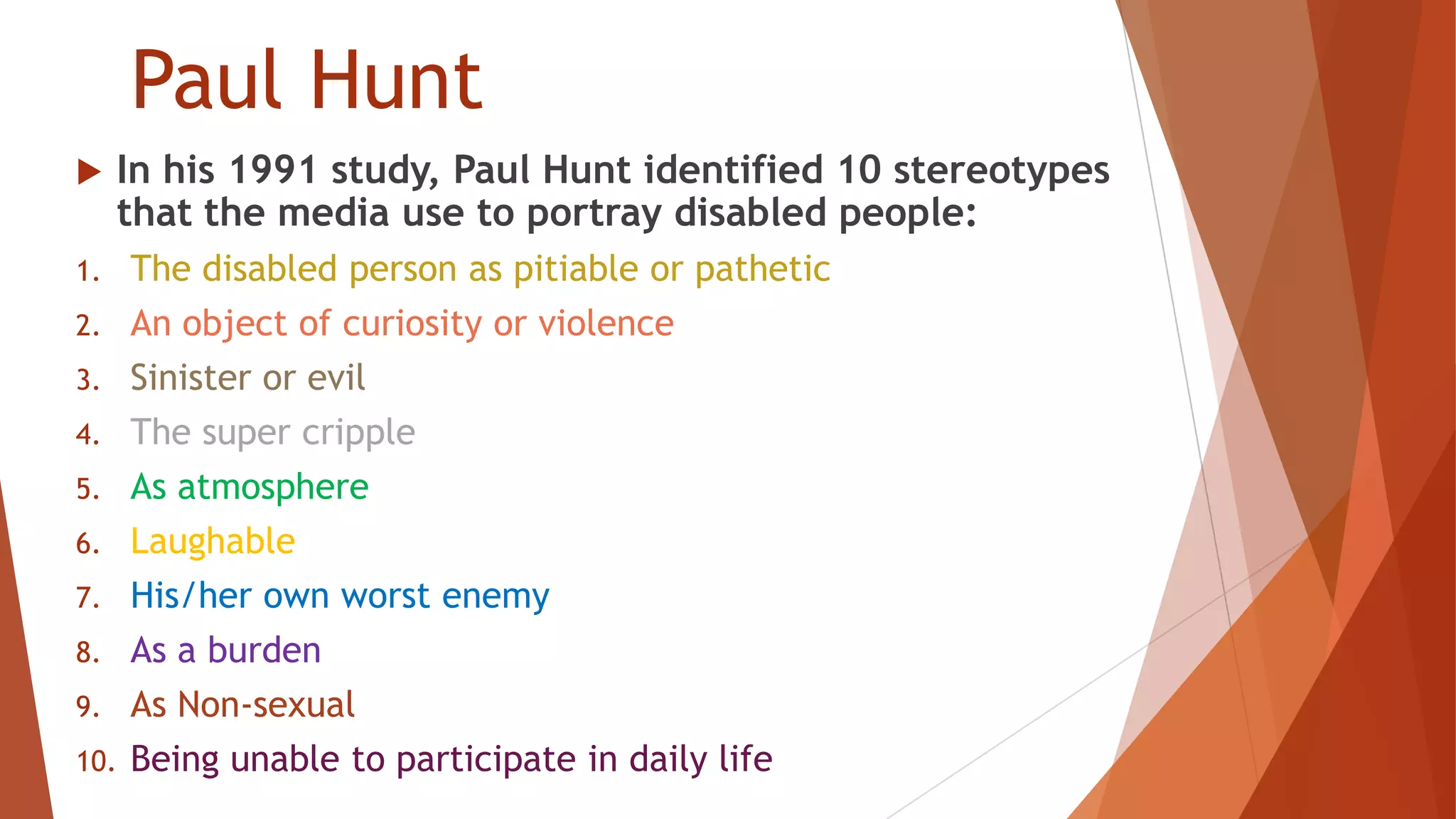 Representational issues disability | PPTX