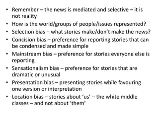 Representation and bias | PPTX | Public Radio | Talk Radio