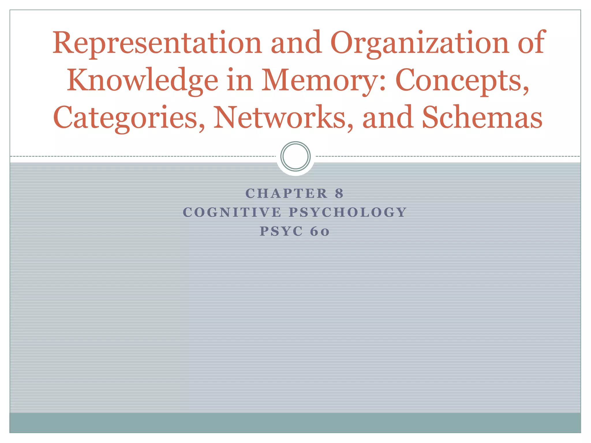 Representation and organization of knowledge in memory | PPTX