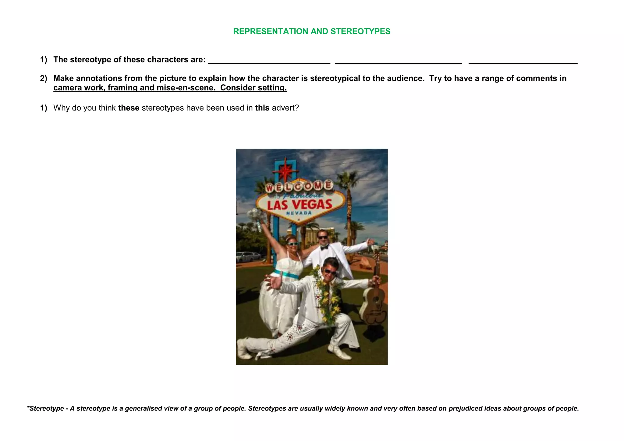 Representation and stereotypes | DOCX