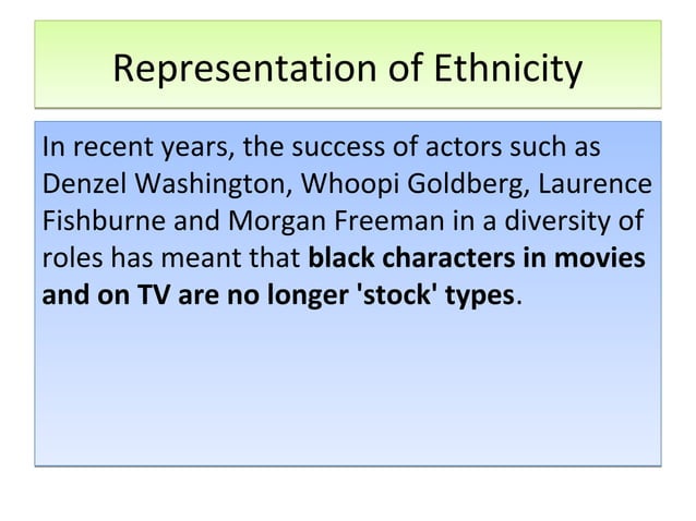 Representation ethnicity | PPT
