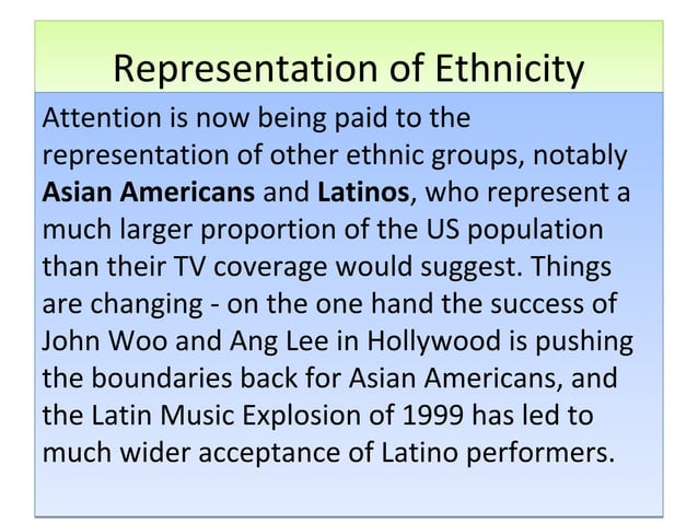 Representation ethnicity | PPT