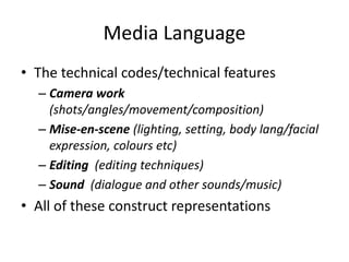 Representation & media language refresher | PPT