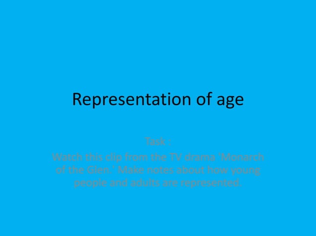 Representation of age | PPT