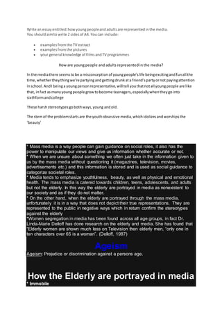 Representation of age | PDF