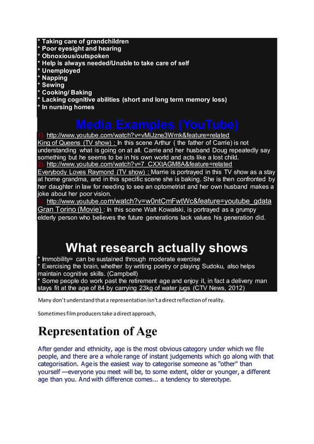 Representation of age | PDF