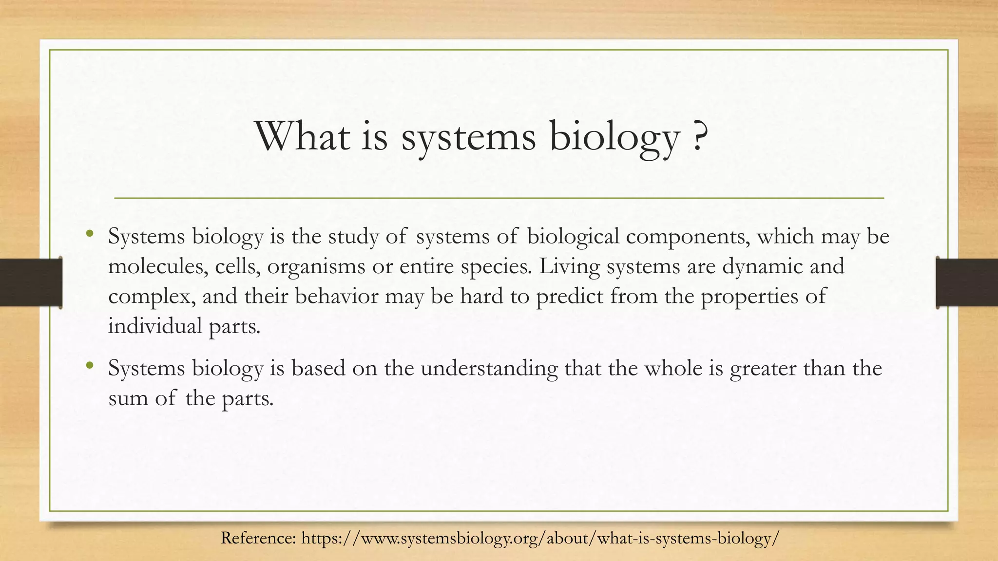 systems biology- Representation of chemical reaction networks | PPT