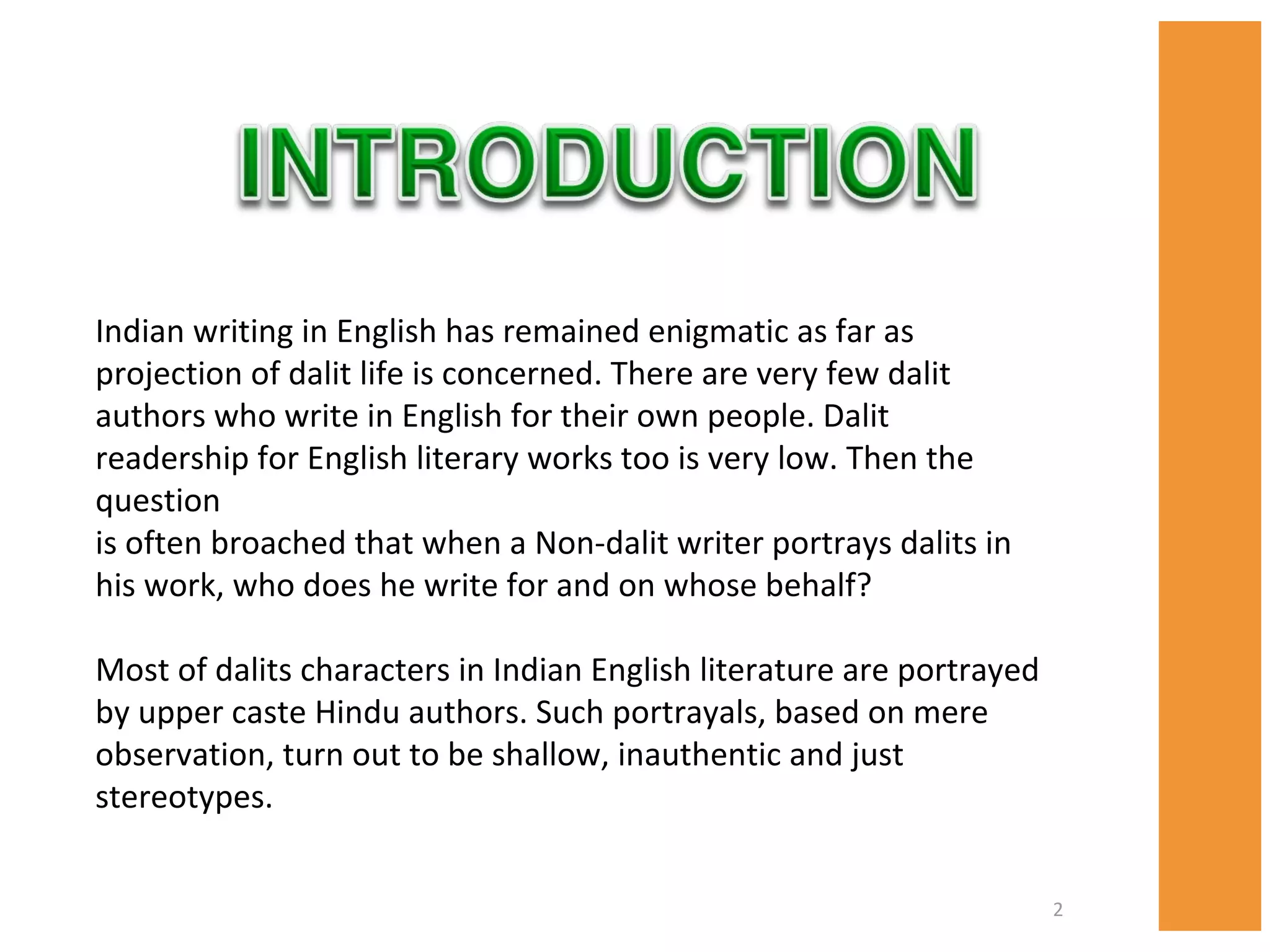 Representation of dalit in indian english literature society | PPT