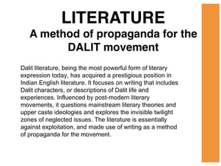Representation of dalit in indian english literature society | PPT
