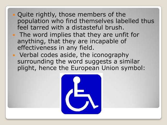 Representation of disability | PPT