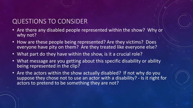 Representation of disability | PPT