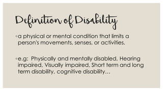 Representation of Disability | PPT