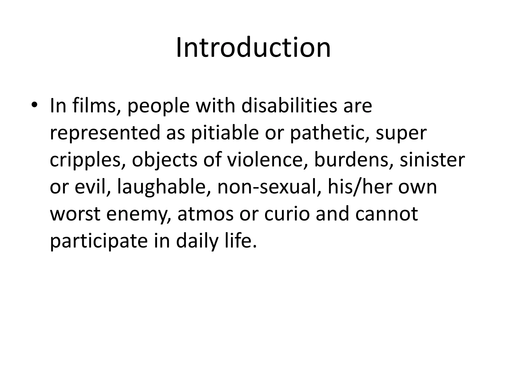 Representation of disability in film | PPTX