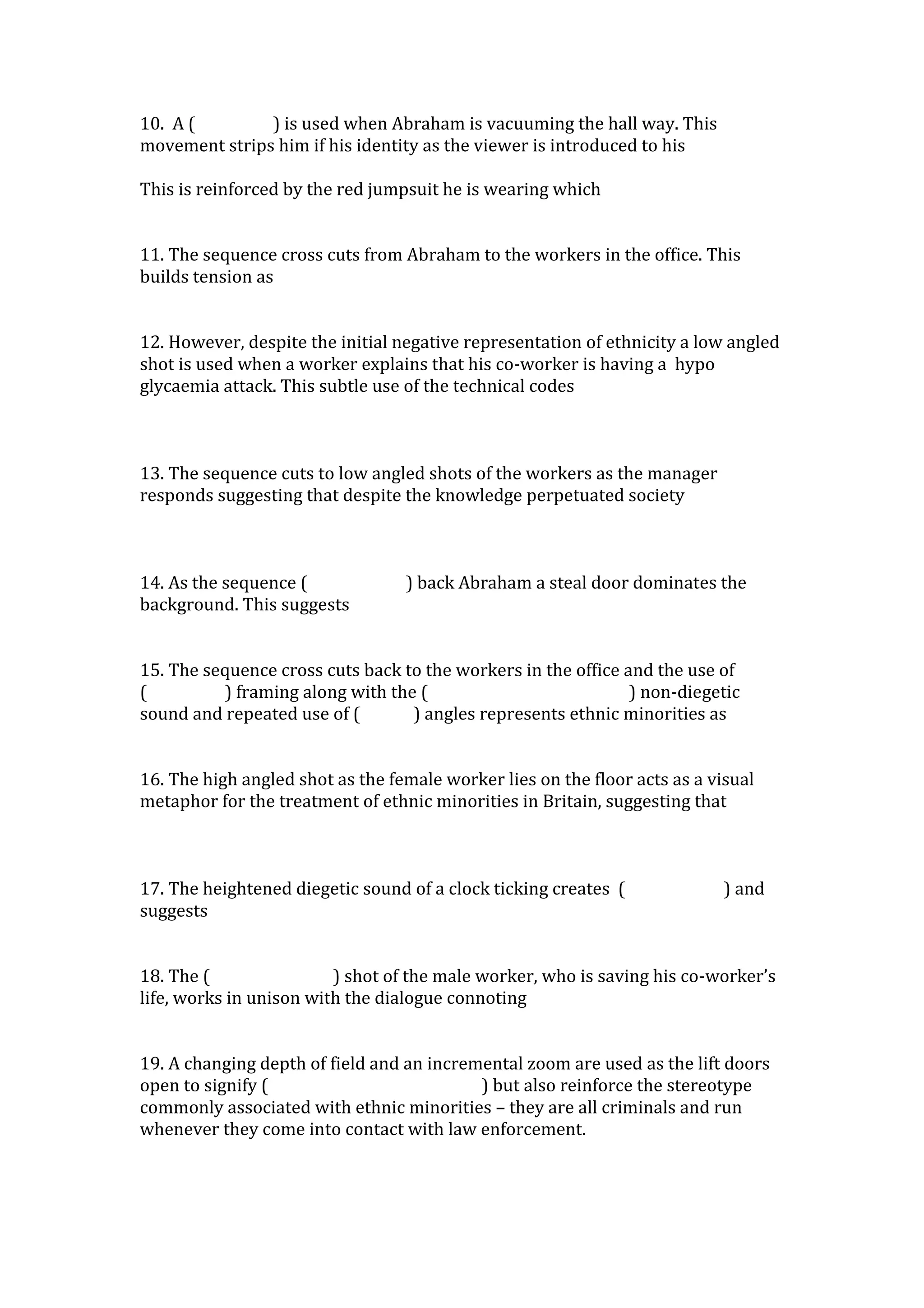 Representation of Ethnicity Worksheet | PDF