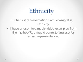 Representation in music video’s | PPTX