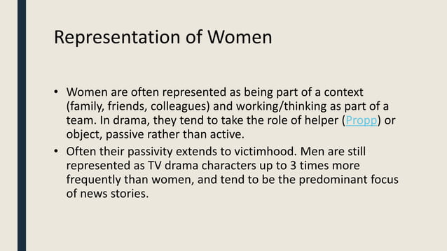 Representation of gender | PPT