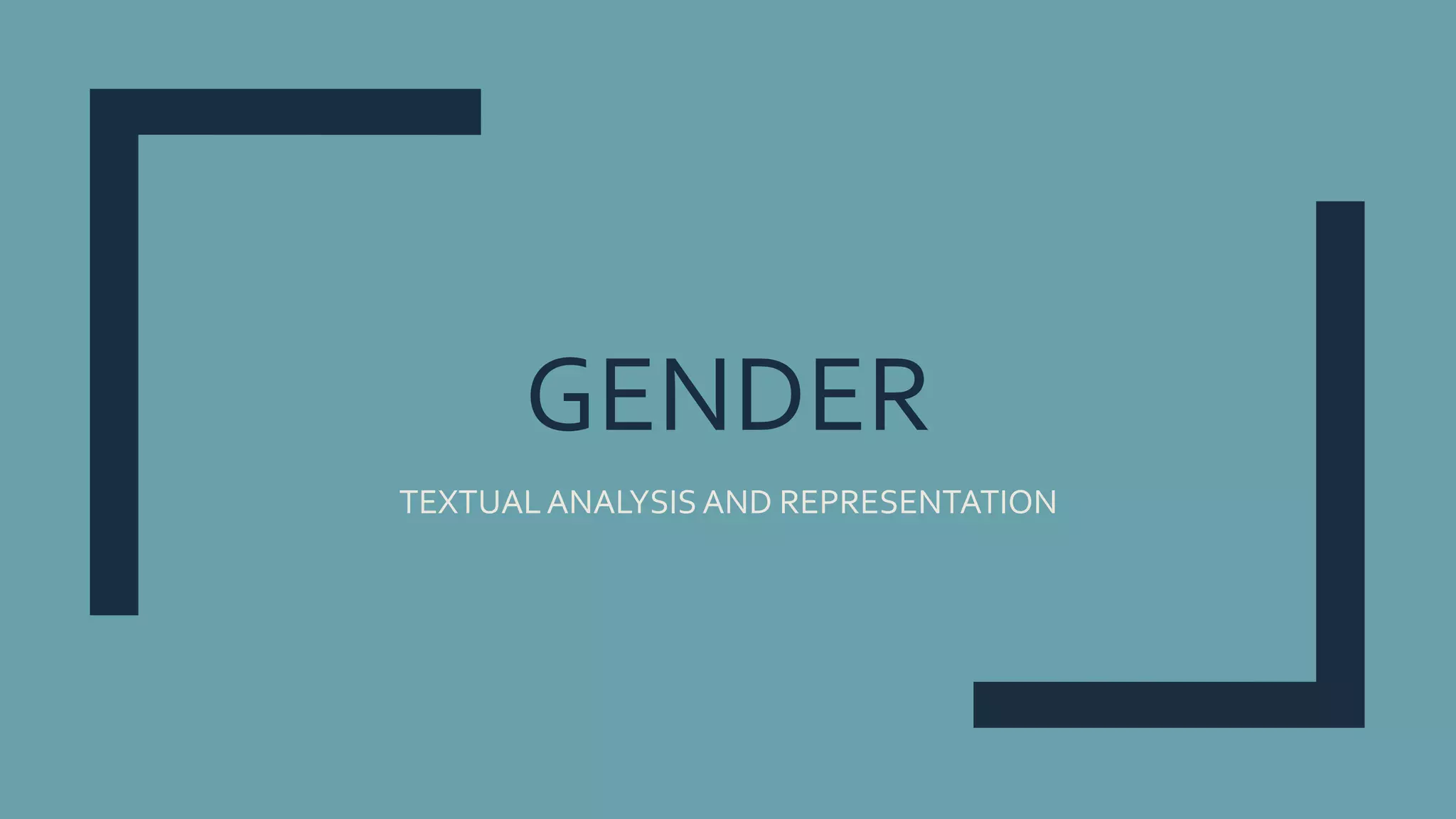 Representation of gender | PPT