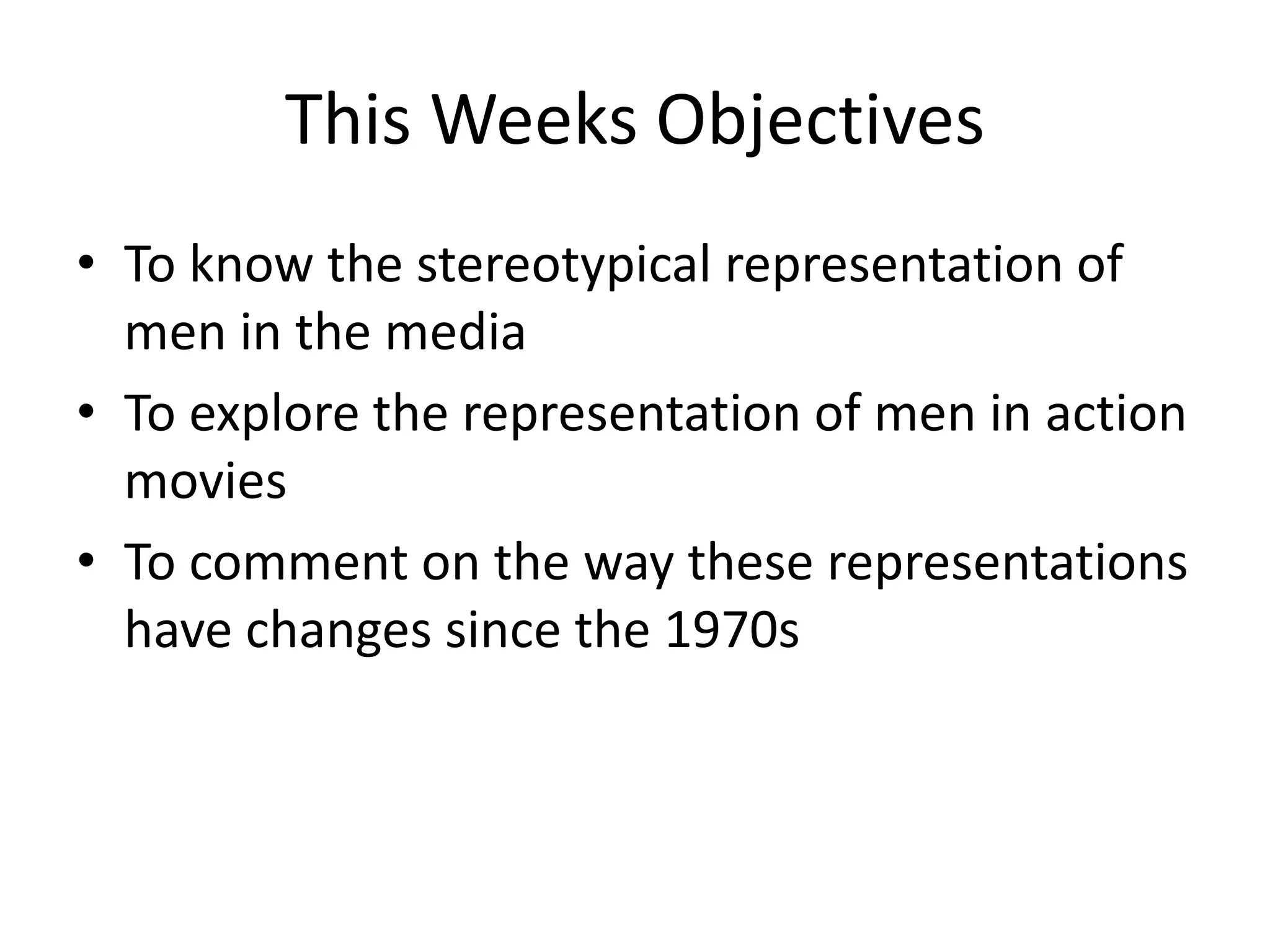 Representation of men in action films | PPTX