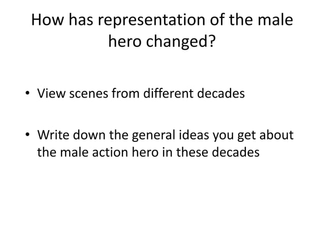 Representation of men in action films | PPTX | Movies | Entertainment