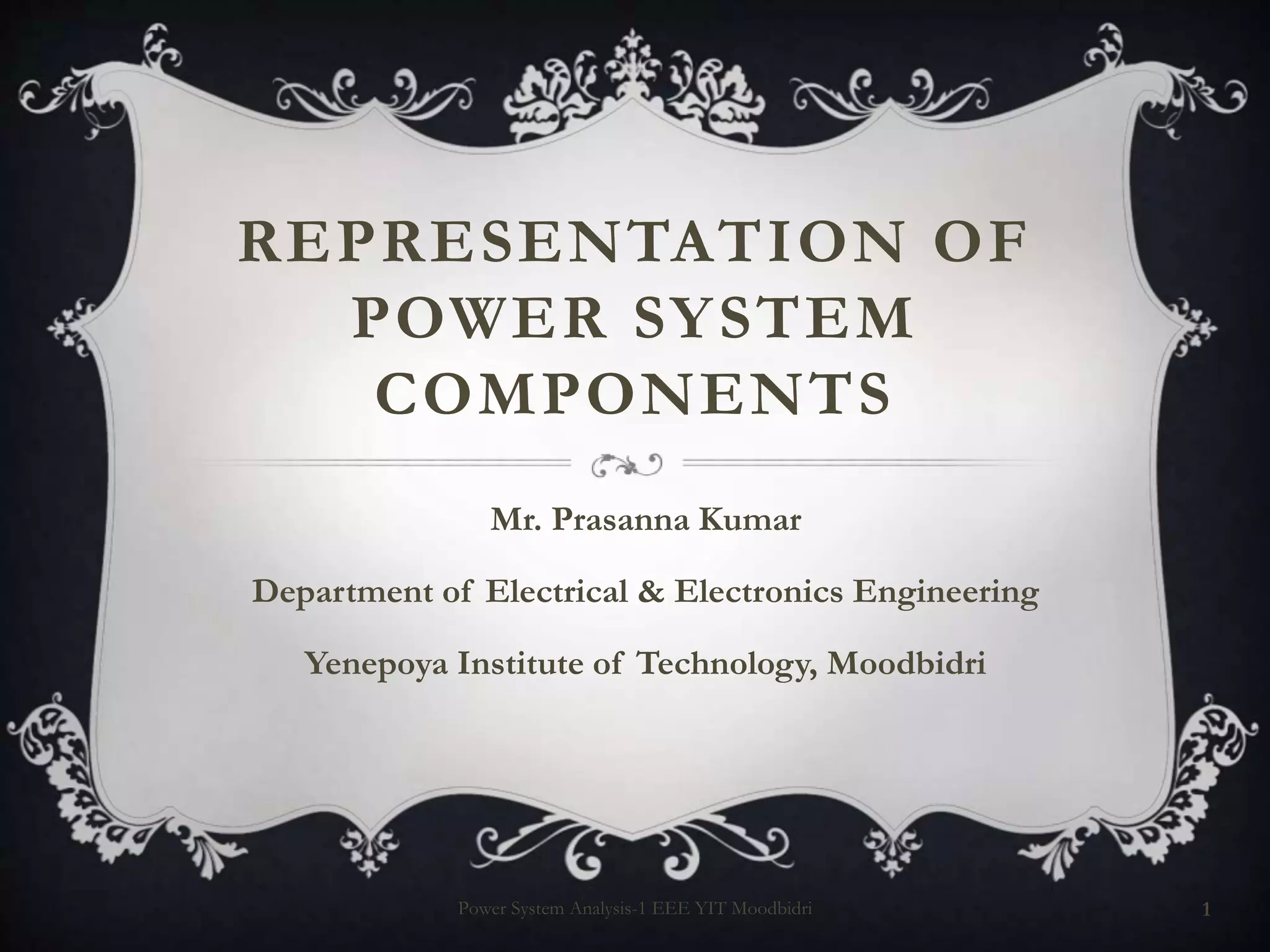 Representation of power system components | PPTX