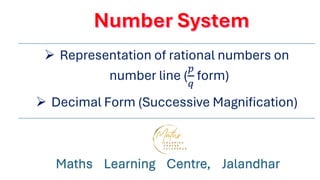 Representation of rational numbers on number line | PDF