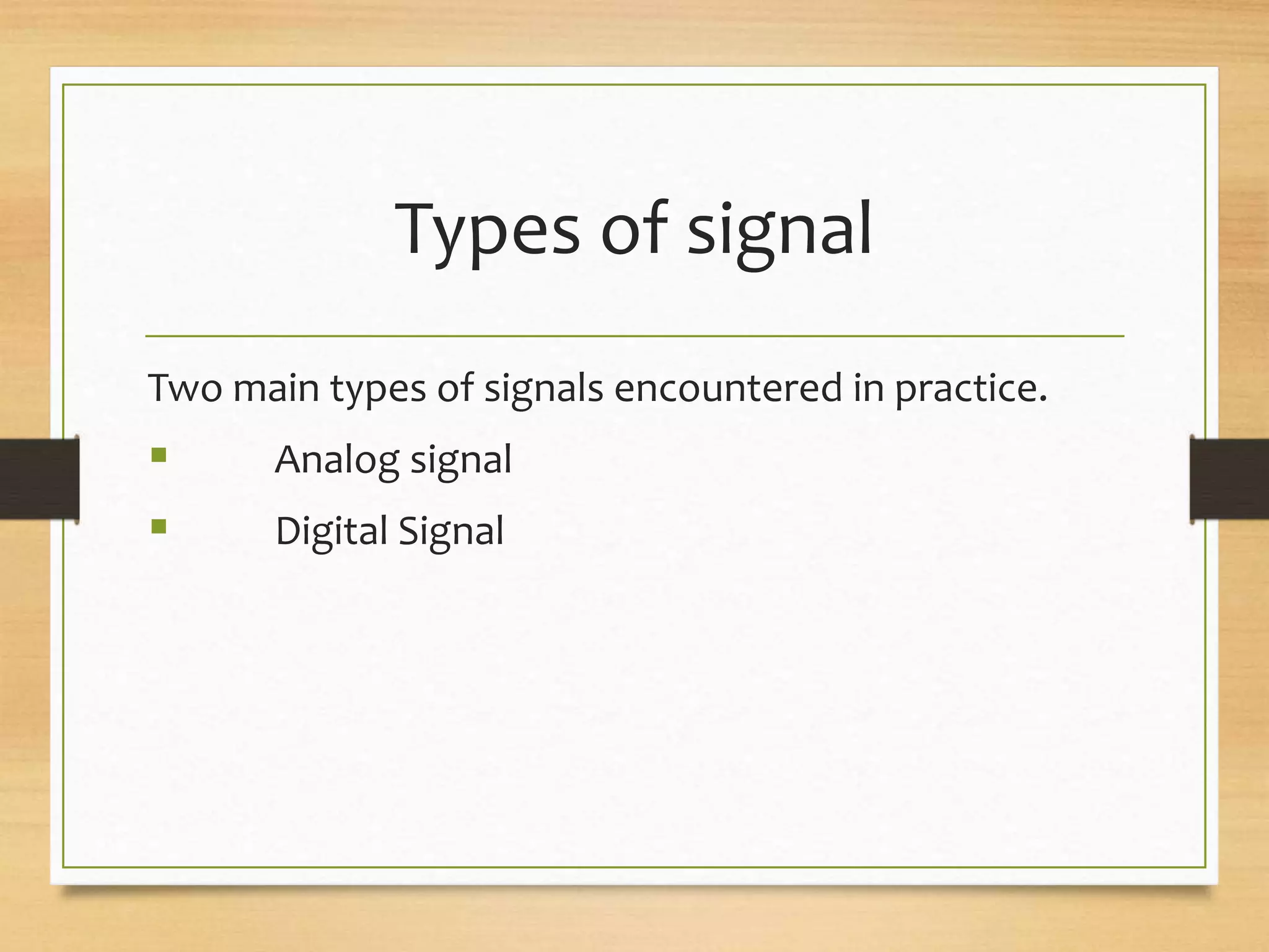 Representation of signals | PPTX