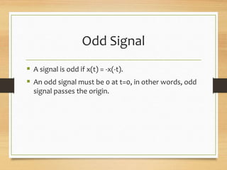Representation of signals | PPTX