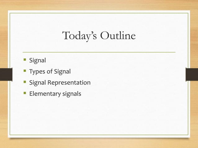 Representation of signals | PPTX