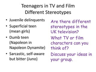 Representation of teenagers | PPTX