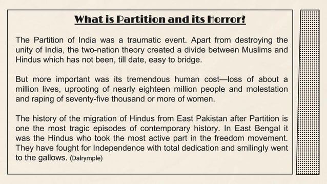 Representation of the Horror of Partition in cinema.pptx | Movies ...