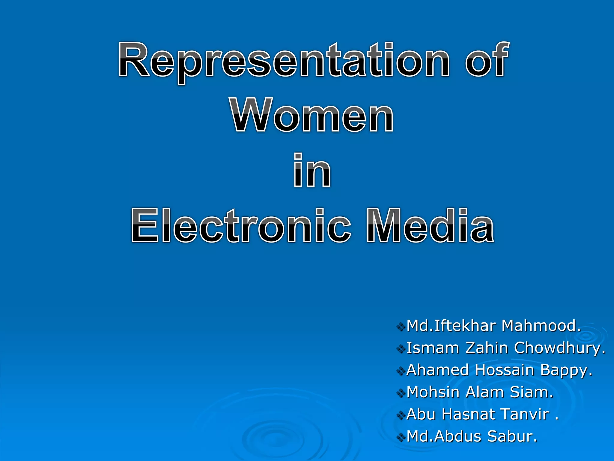 Representation of women in electronic media | PPTX