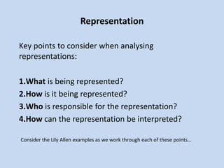 Representation overview 2013 ppt | PPTX