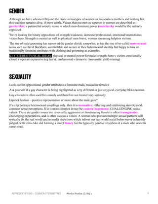 Representations cie – common stereotypes | DOC | Young Adult | Genres