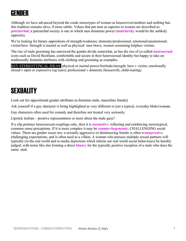 Representations cie – common stereotypes | DOC | Young Adult | Genres