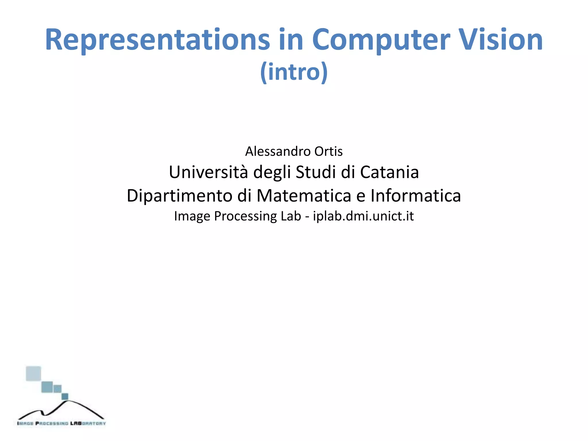 Representations in Computer Vision | PPT