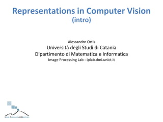 Representations in computer vision | PPT