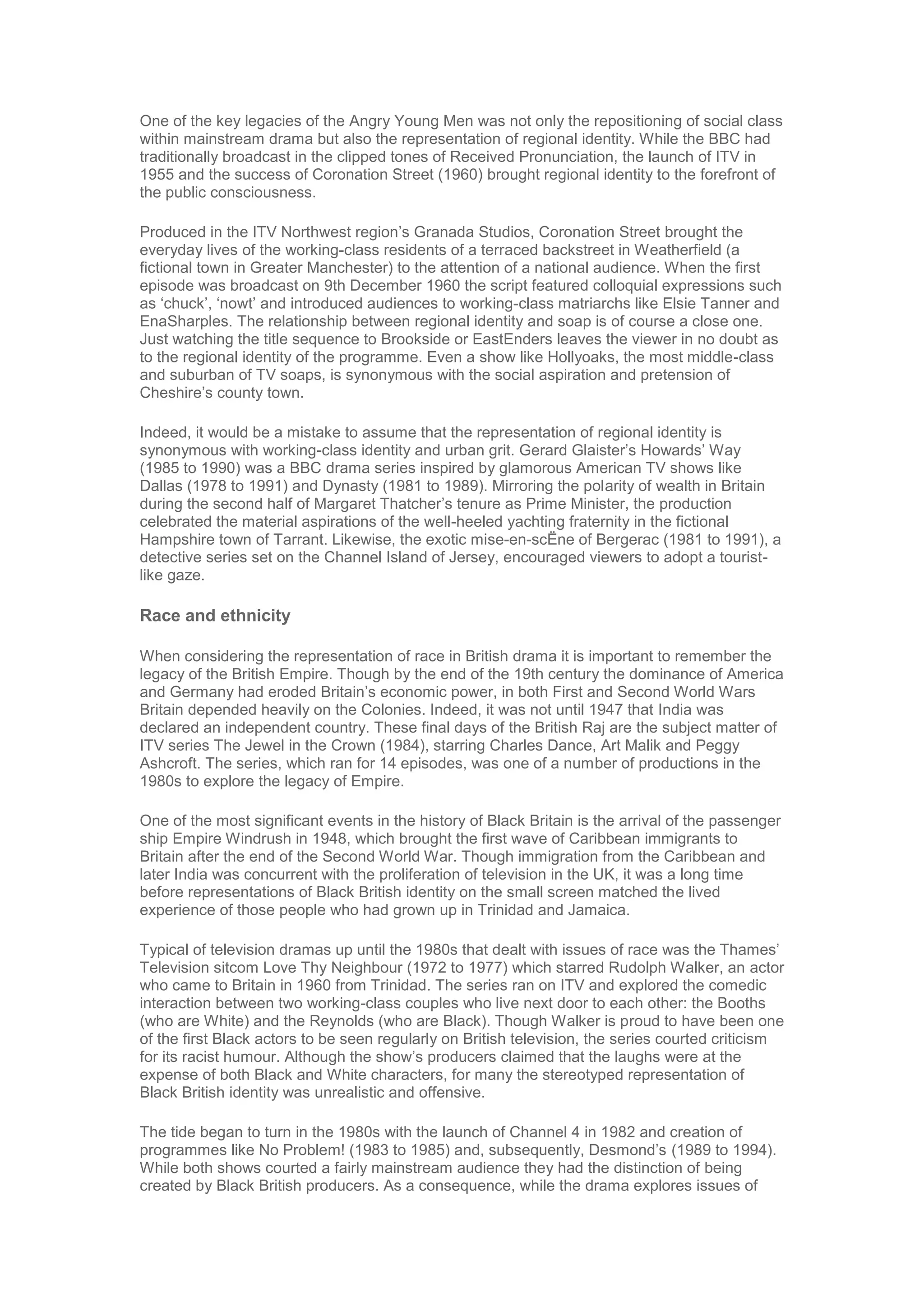 Representations in tv drama | DOCX