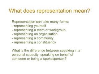 Representing and speaking with authority | PPT