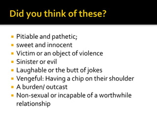 Representations of physical ability and diasability | PPTX