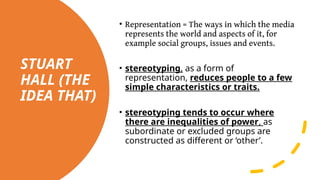 Representation Stuart Hall - Media Studies | PPTX
