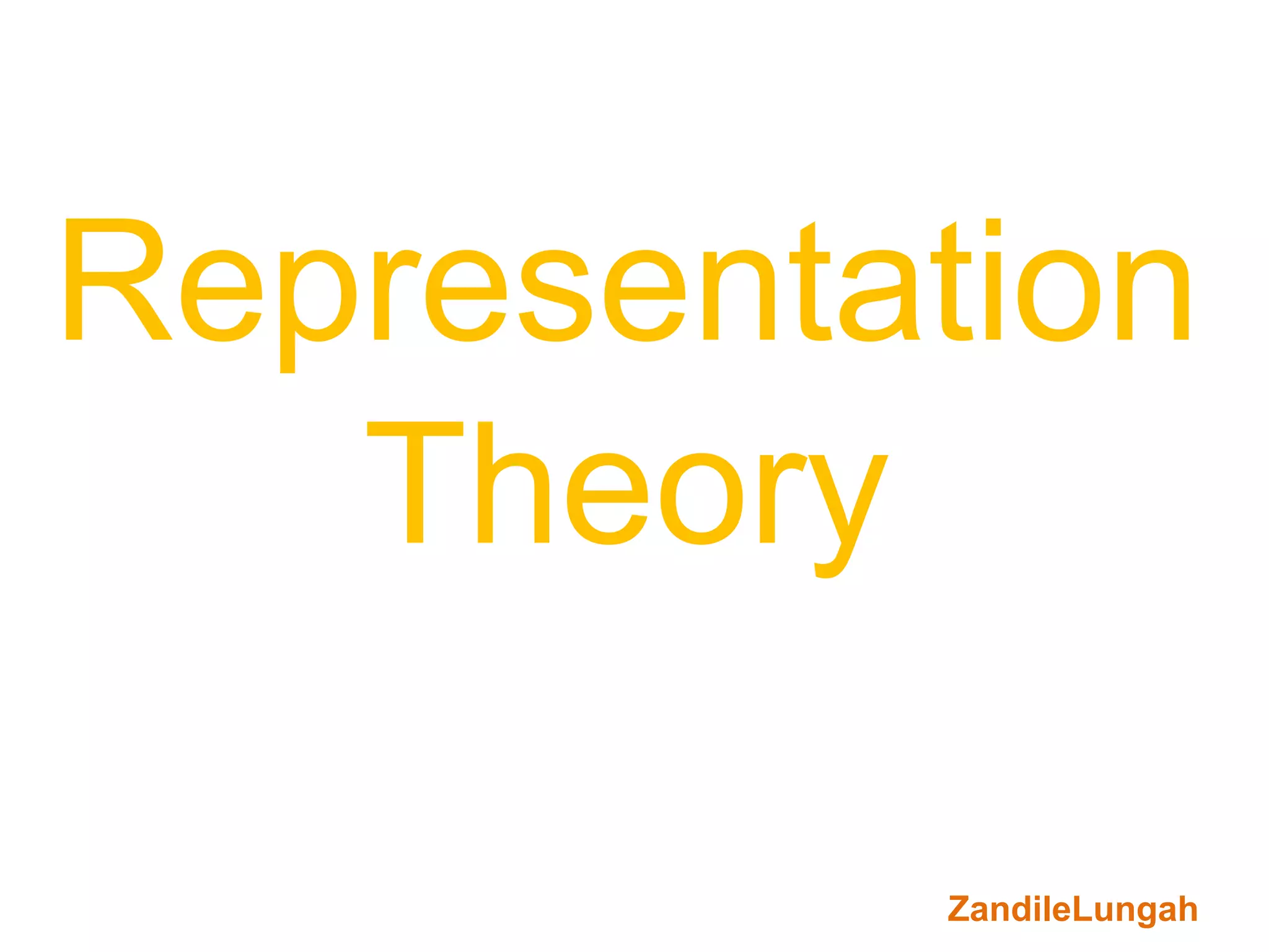Representation Theory | PPT