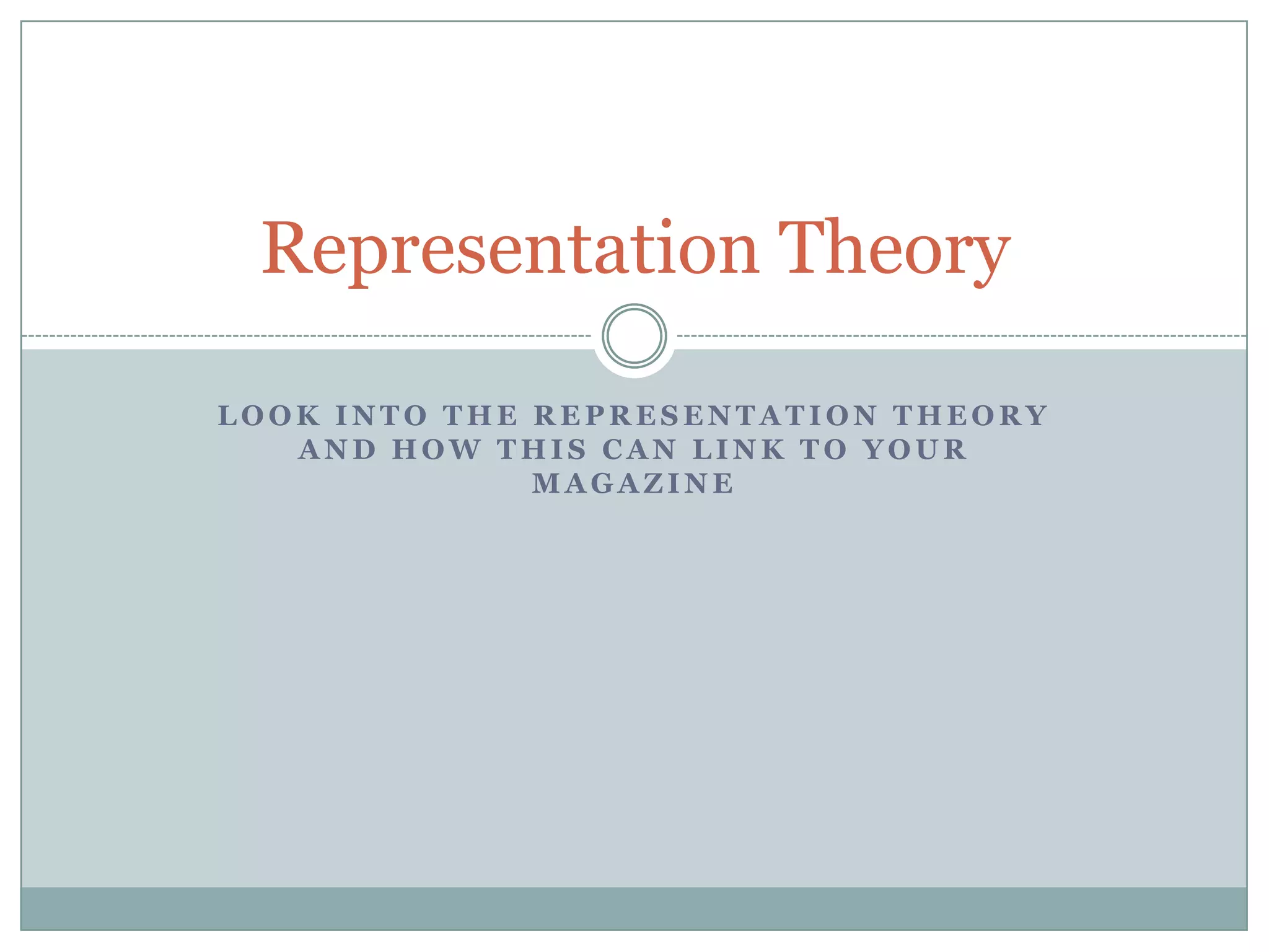 Representation theory | PPTX