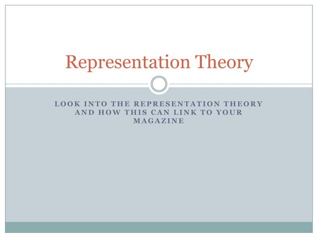 Representation theory | PPTX