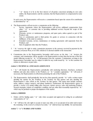 Form of Representative Agreement (Purchase this doc, Text: 08118887270 ...