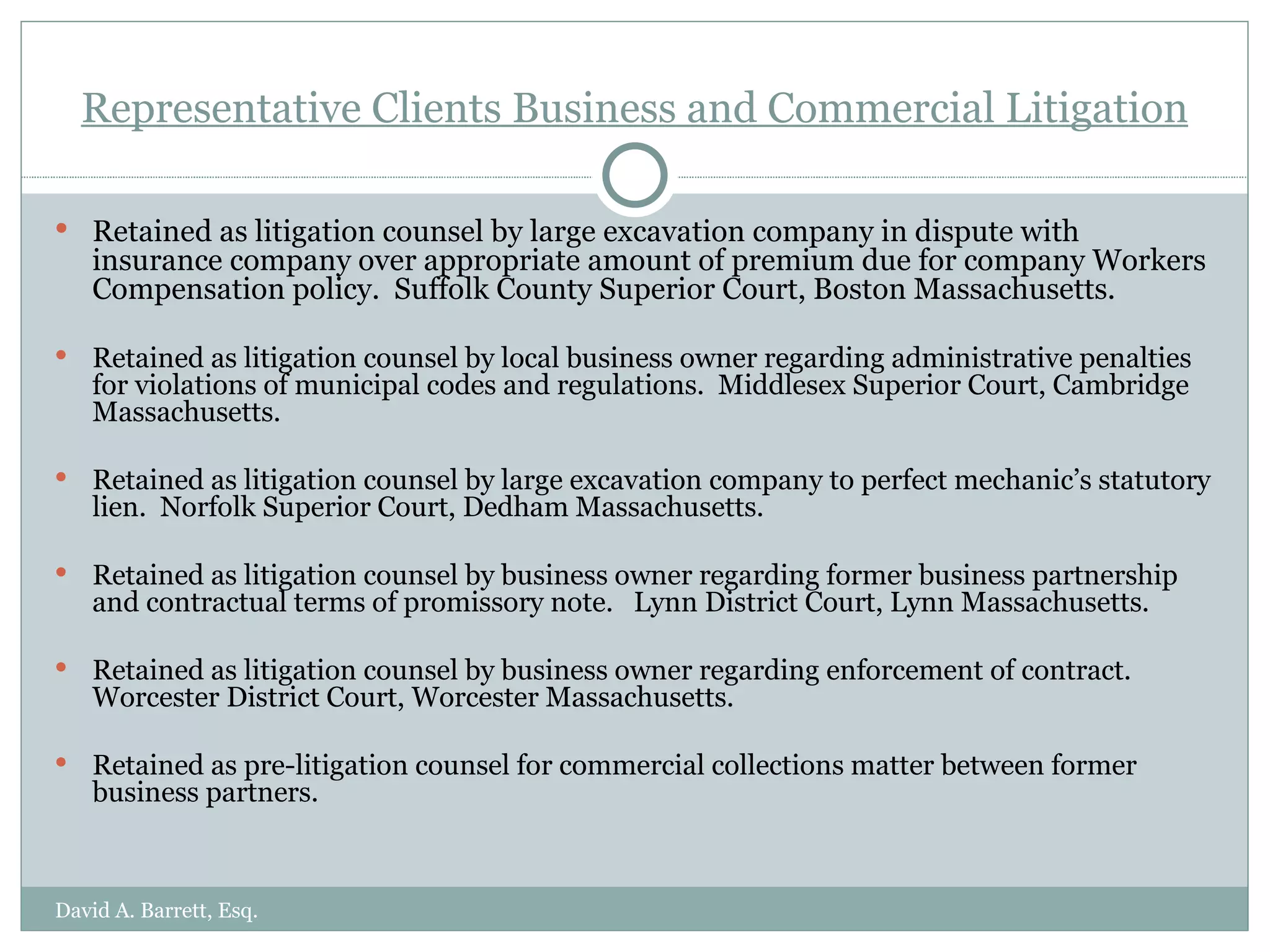 Representative Legal Clients | PPT