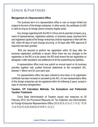 Representative Office in China | PDF | Financial Regulation | Economy